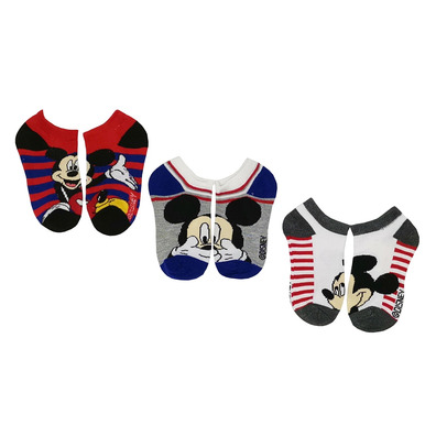 Disney Mickey Mouse Socks - 3 Pair (red-white-gray)