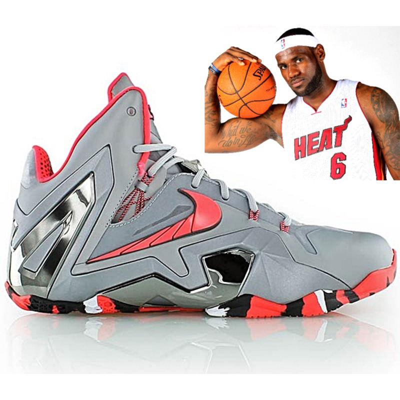 Lebron XI Team Series "Wolf Grey" (001/wolfgrey/crimson/grey)