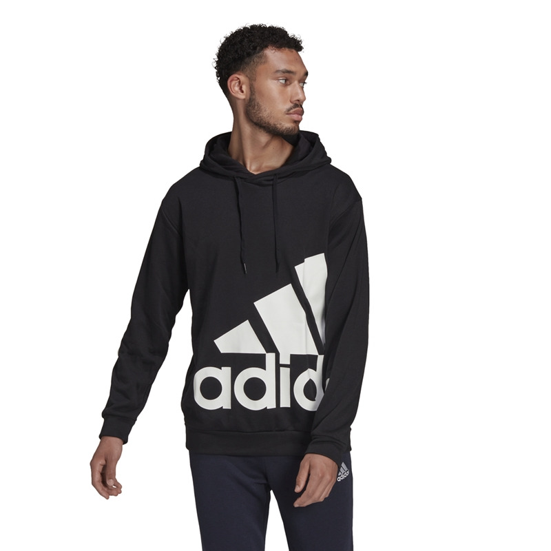 Adidas Essentials Giant Logo French Terry Hoodie (black)