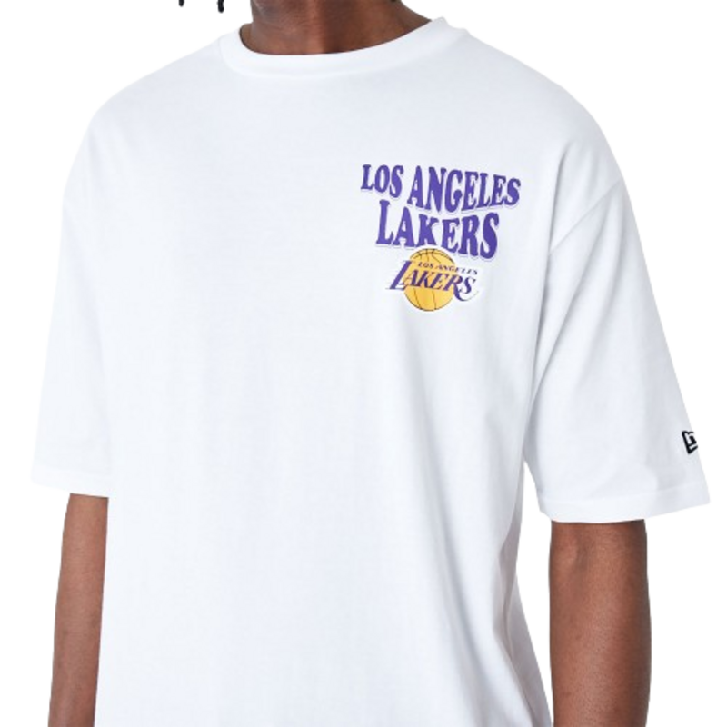 New Era NBA L.A Lakers Script White Oversized T-Shirt