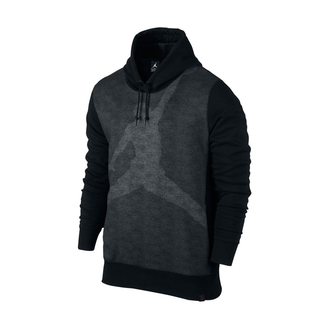 Jordan Brushed Graphic 1 Pullover Hoodie (010/black/cool grey)