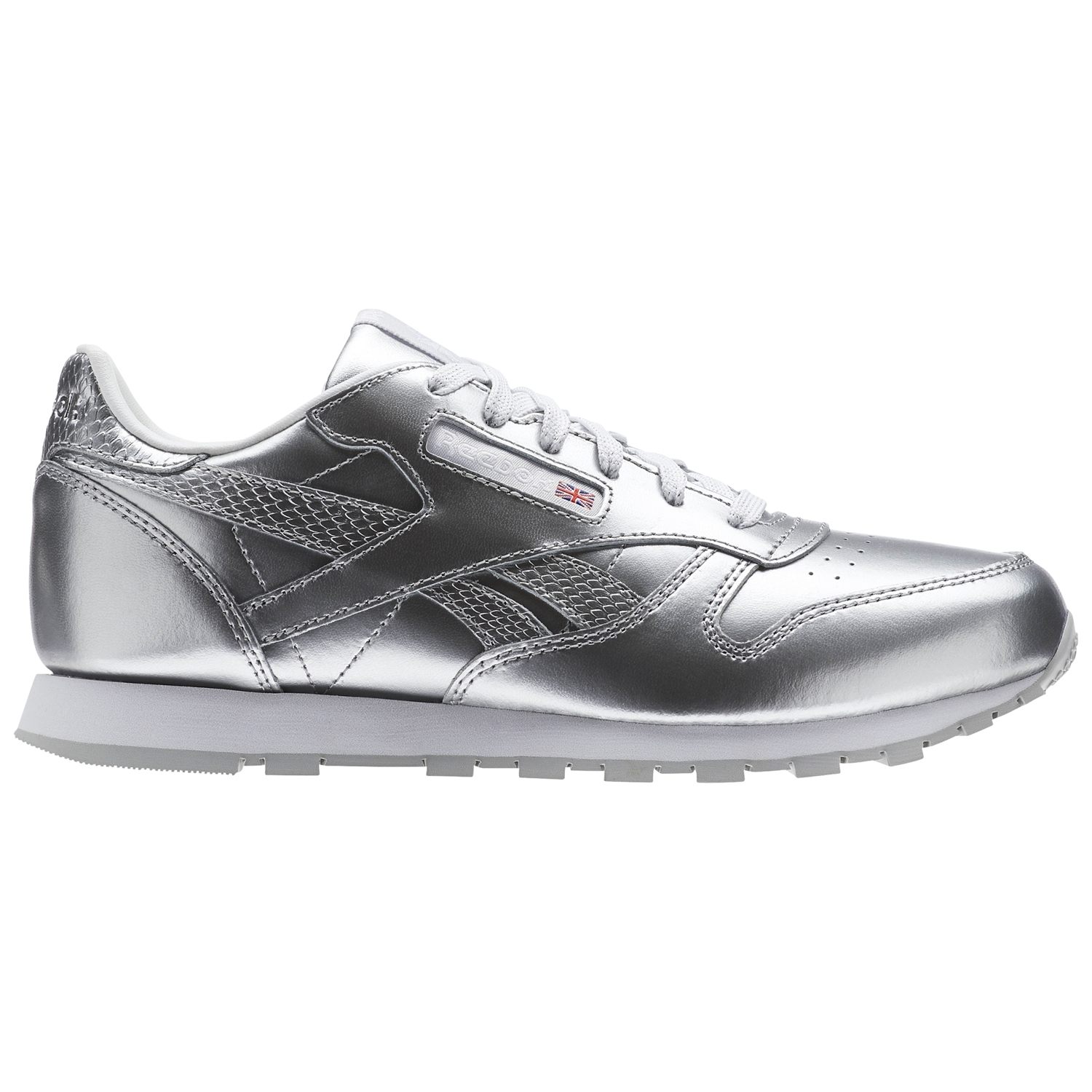 Reebok Classic Leather Metallic Silver Junior