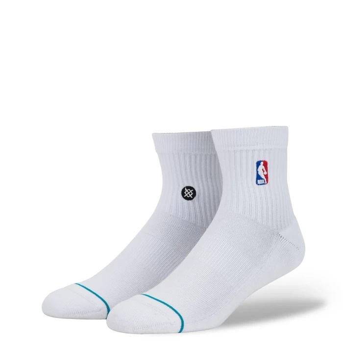 Stance NBA Logoman Quarter Socks (White) - manelsanchez.com